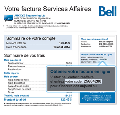 Bell - Libre-service Affaires - Inscription